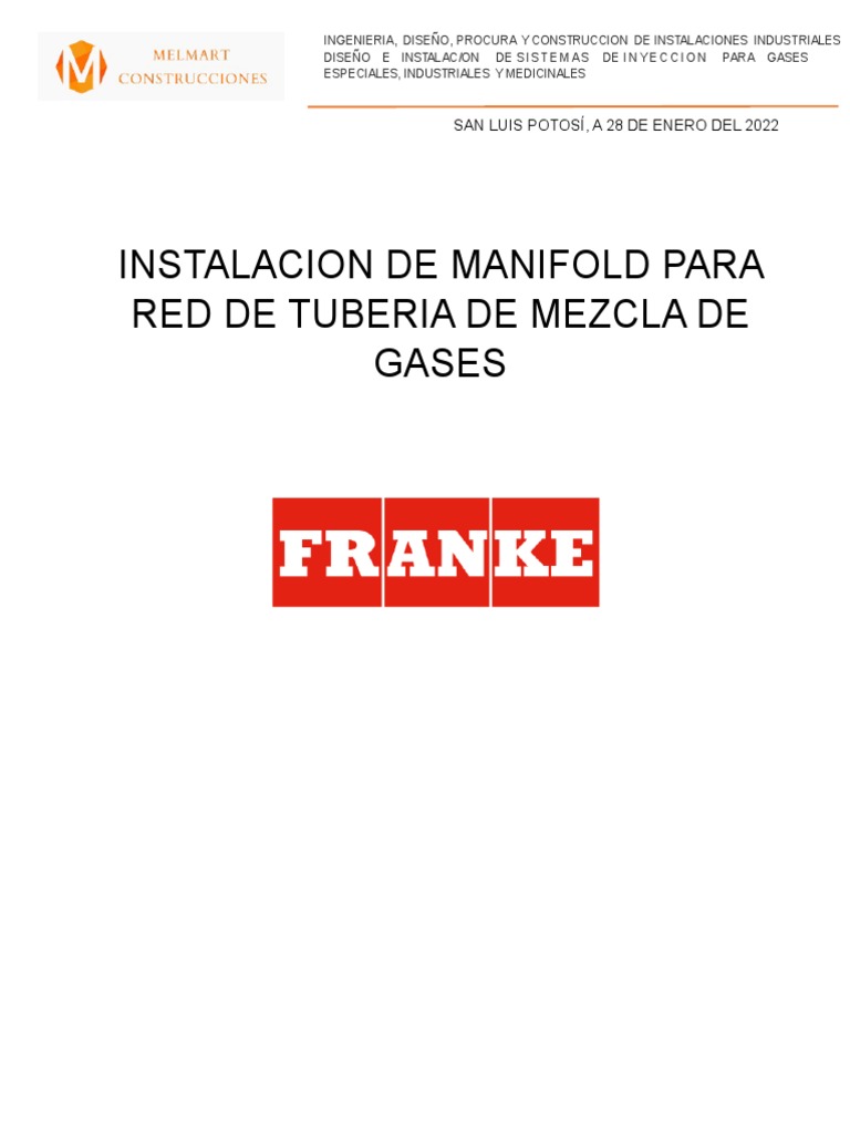 Instalación de Manifold para Gases | PDF | Tubería (transporte de fluidos)