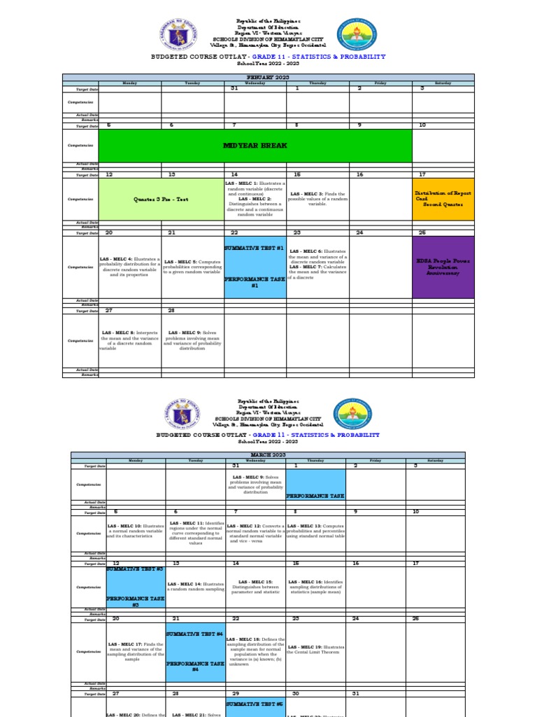 Budgeted Course Outlay - : FEBUARY 2023 31 1 2 3 | Download Free PDF ...
