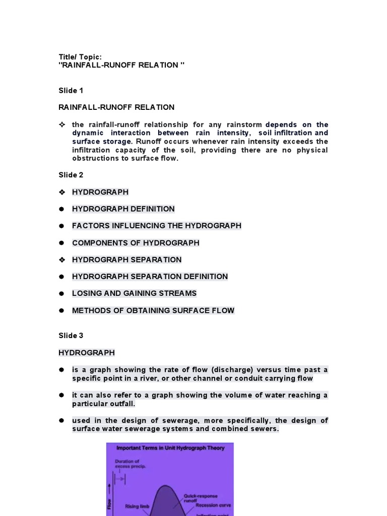 Rainfall Runoff Relation | PDF | Discharge (Hydrology) | Chemical ...
