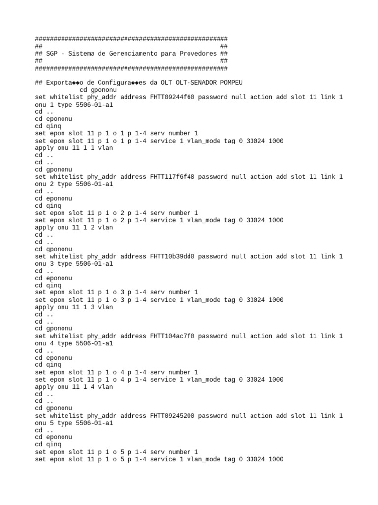 Manual Olt | PDF | Computer Standards | Data Transmission