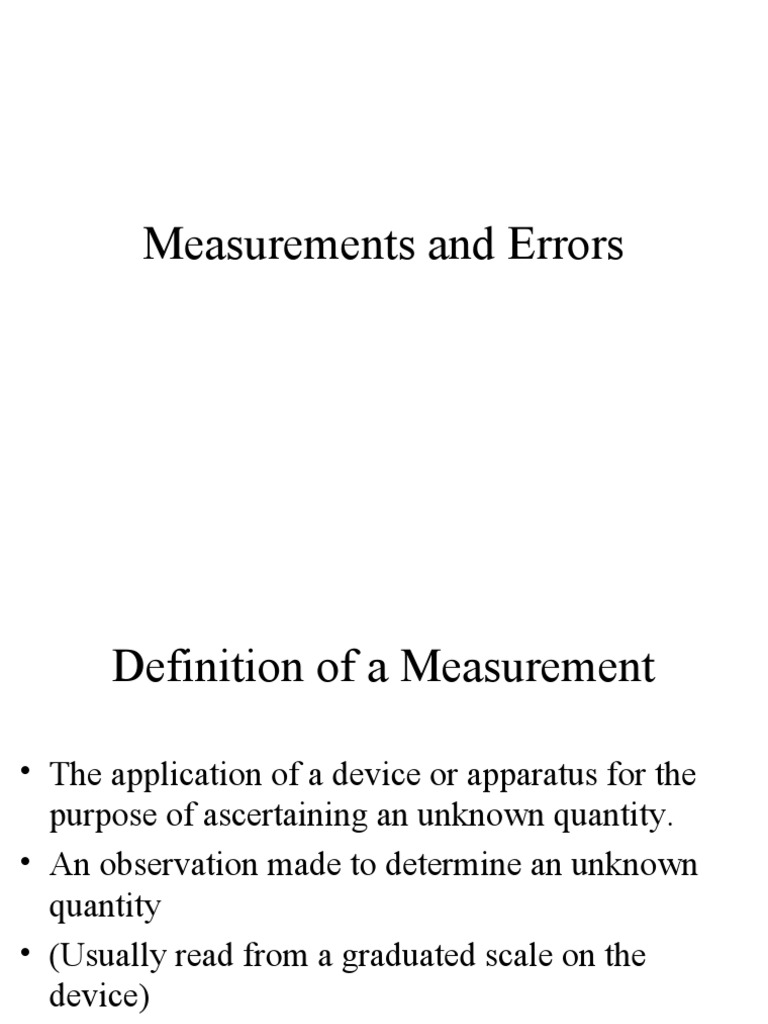 Understanding Measurements and Errors | PDF | Accuracy And Precision ...