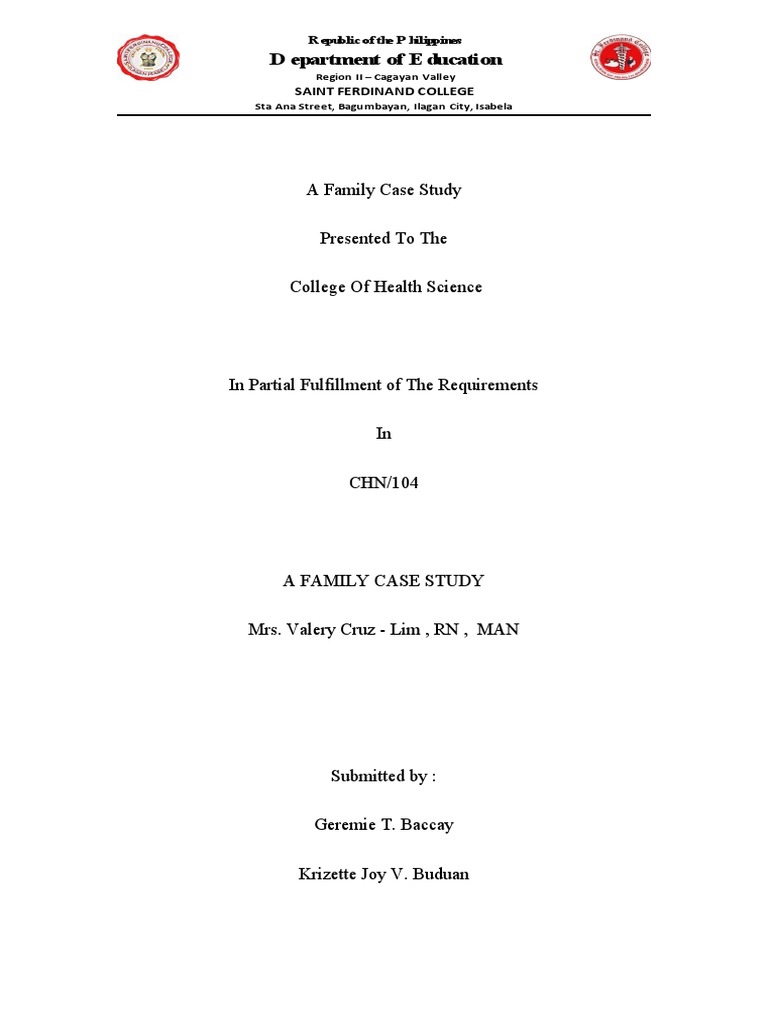 FAMILY CASE STUDY Final | PDF | Nursing | Waste Management