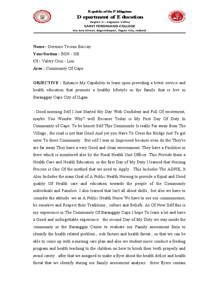 Learning Feedback Diary Community | PDF | Nursing | Health Care