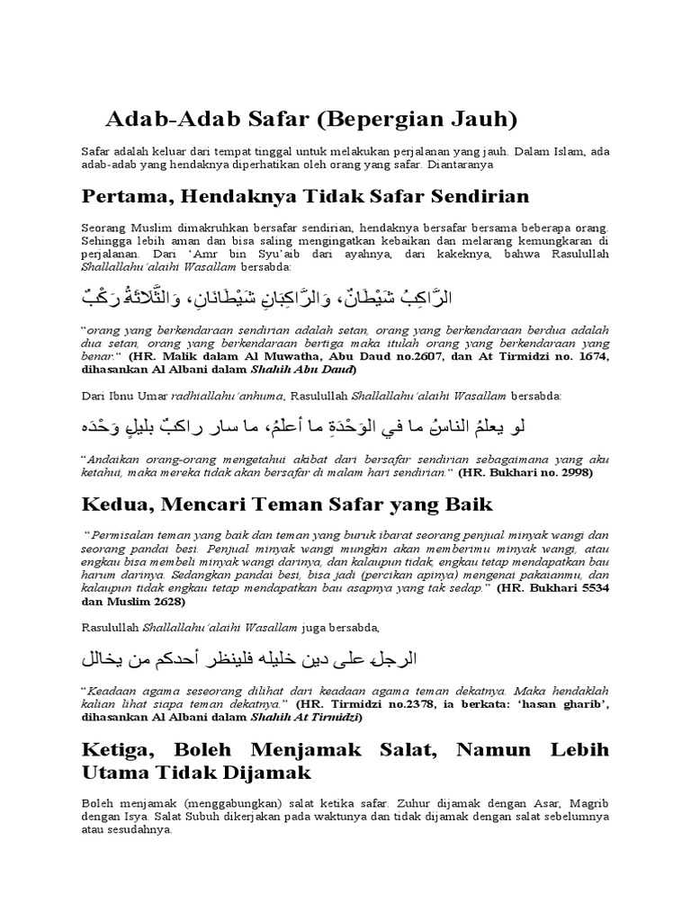 Adab Perjalanan Jamaah Tabligh | PDF