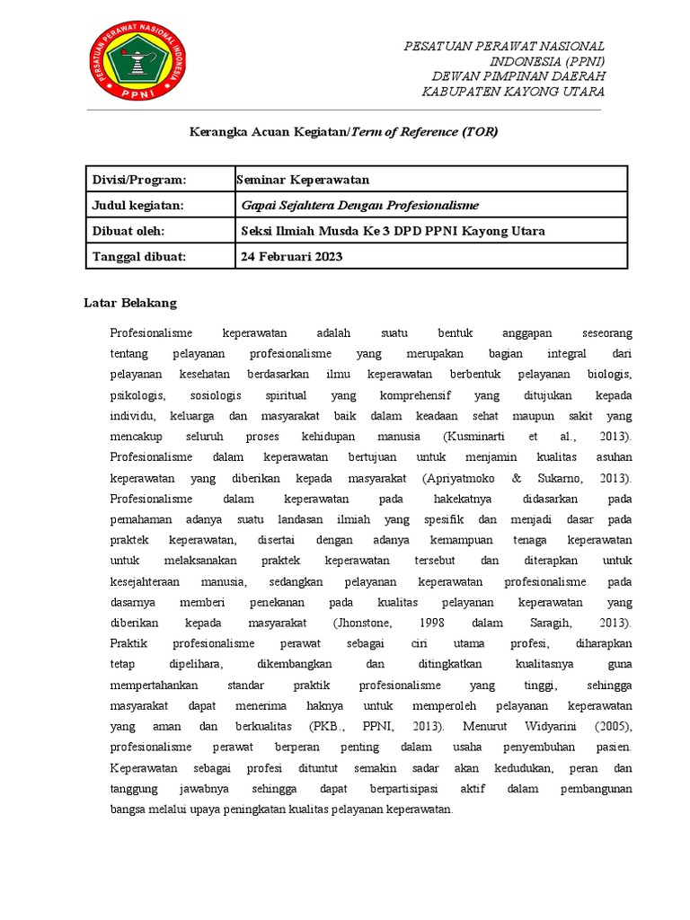Seminar Profesionalisme Perawat | PDF