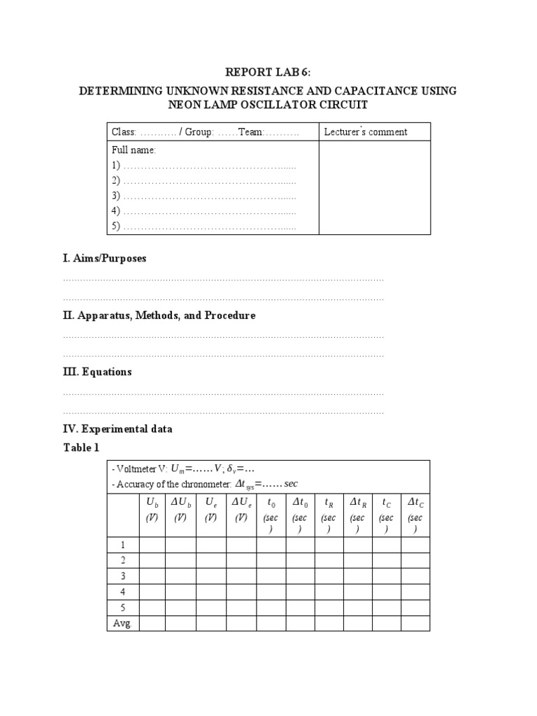 Report Lab 6 | PDF | Electrical Engineering | Metrology