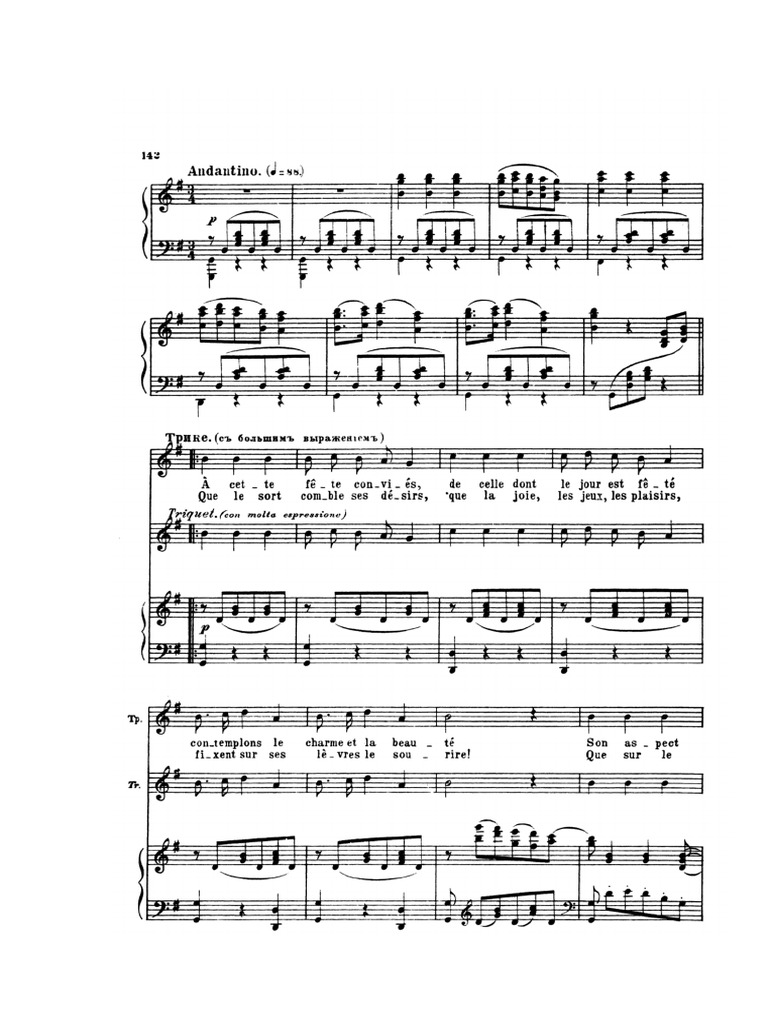 Triquet Couplet Eugene Onegin en Francés-Chaikovski | PDF