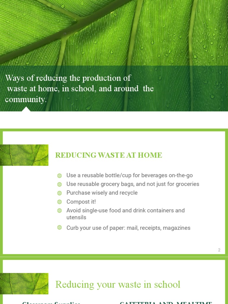 Reducing Waste at Home and School | PDF