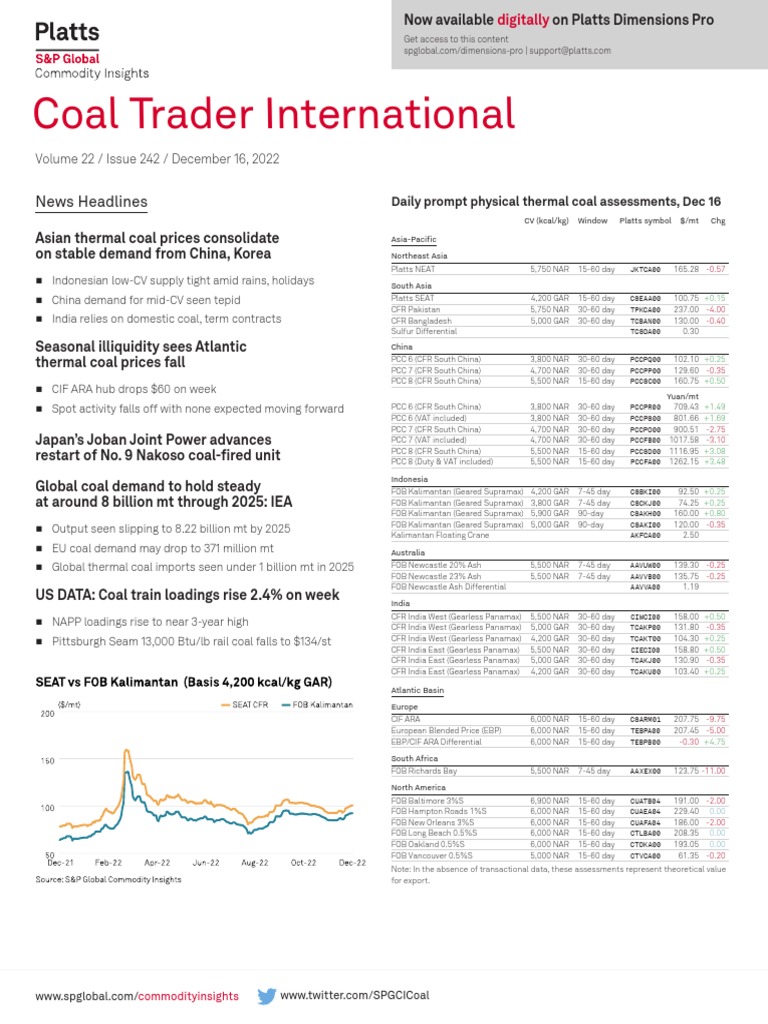ICT - 20221216 Coal Trading | PDF | International Energy Agency | Coal