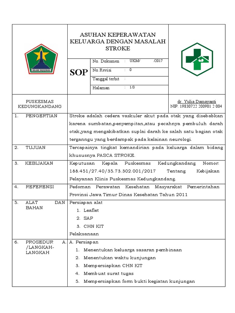 Sop Askep Pasca Stroke | PDF