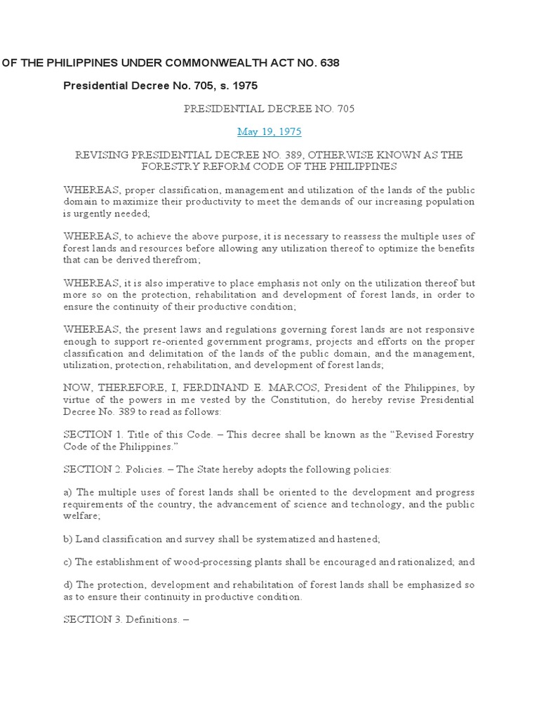 PD 705 As Amended | PDF