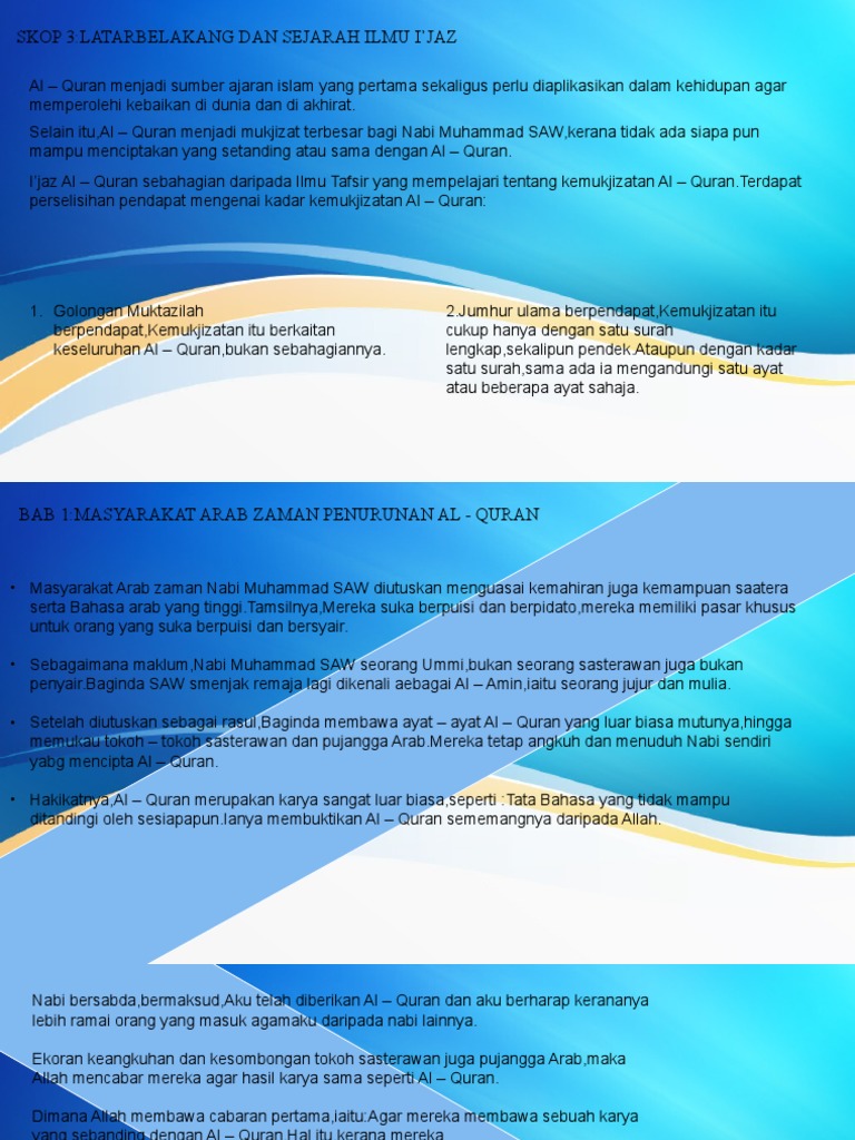 Usulluddin Latar Belakang Ilmu I'jaz | PDF | Agama & Spiritualitas