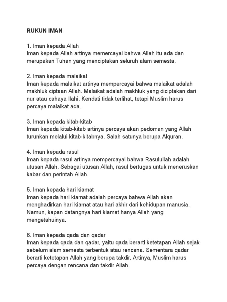 Rukun Iman | PDF