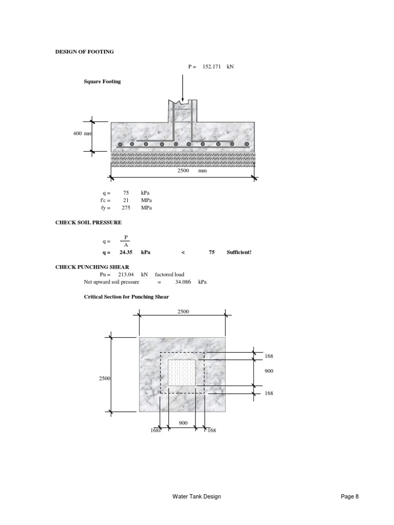 Elevated Water Tank Design Spreadsheet - 8 | PDF