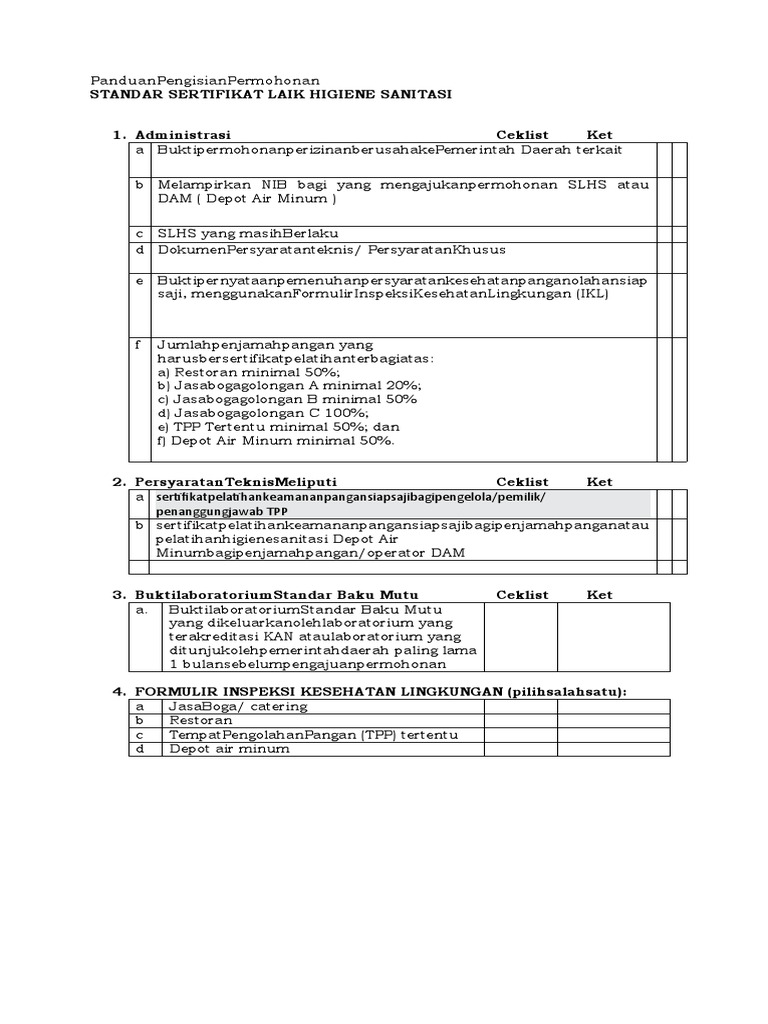 Panduan Pengisian Permohonan SLHS | PDF