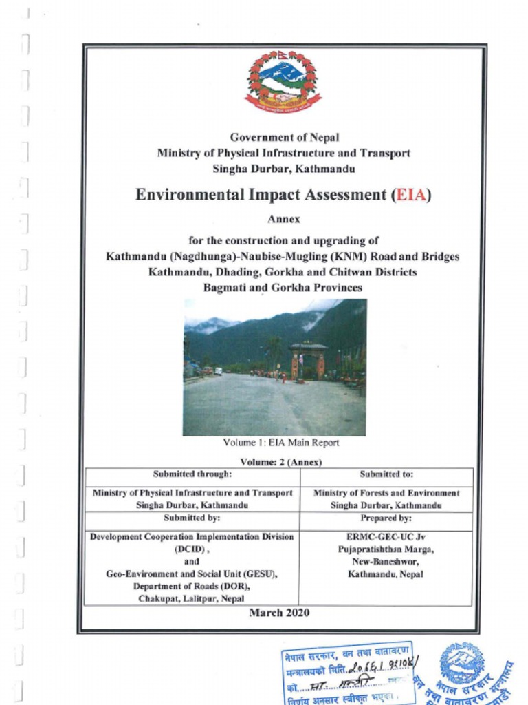 Final EIA Report of Kathmandu-Naubise-Mugling (KNM) Road_Annex Part_May 2020 | PDF