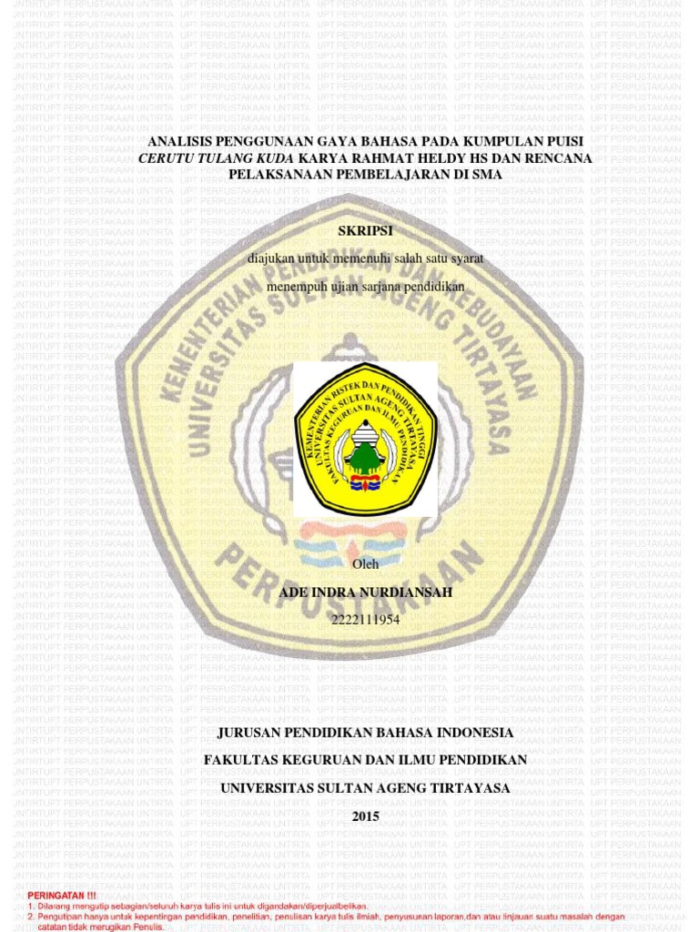Analisis Penggunaan Gaya Bahasa Pada Kumpulan Puisi Cerutu Tulang Kuda ... Analisis Penggunaan Gaya Bahasa Pada Kumpulan Puisi Cerutu Tulang Kuda ...