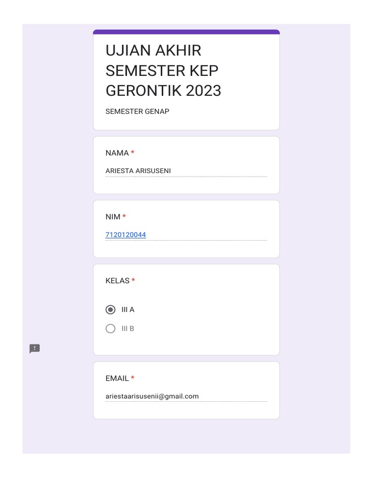 Ujian Akhir Semester Kep Gerontik 2023 | PDF | Pengembangan Diri