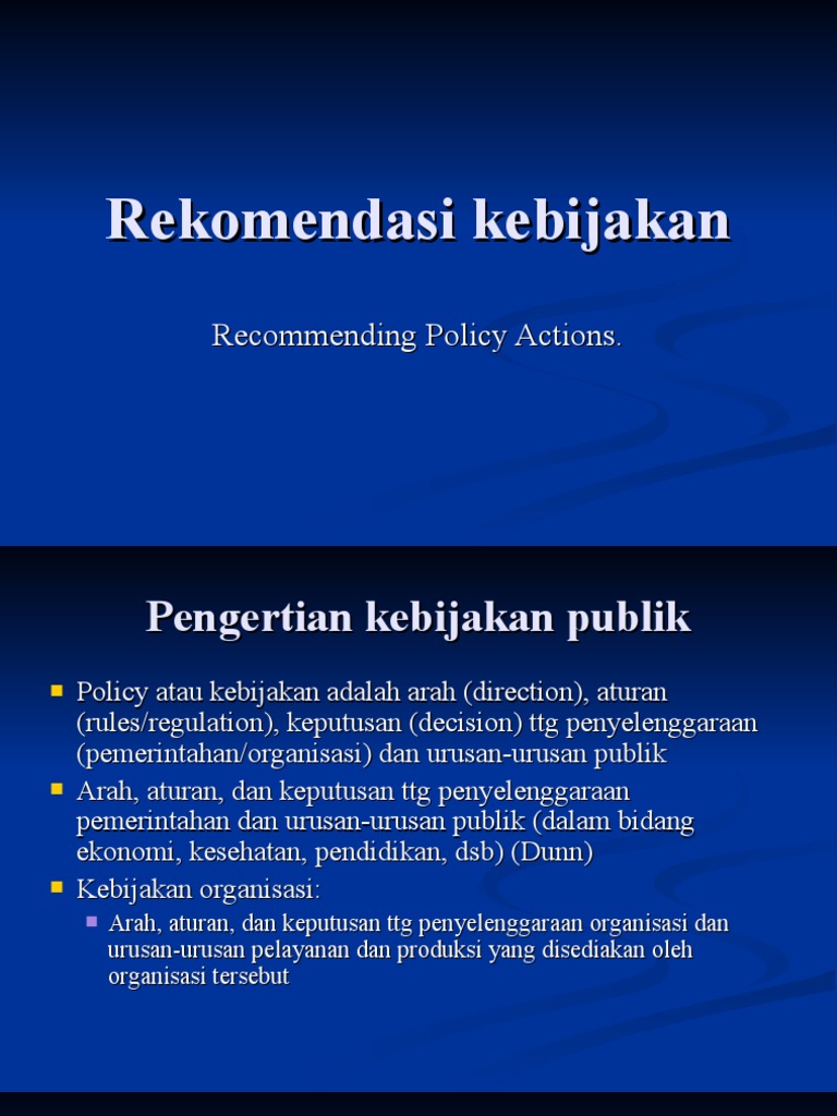 Policy Recommendation Ind | PDF