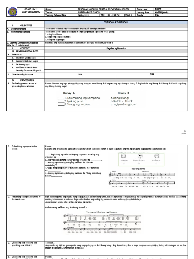 Dll-Mapeh 3 - Q3-W8 | PDF