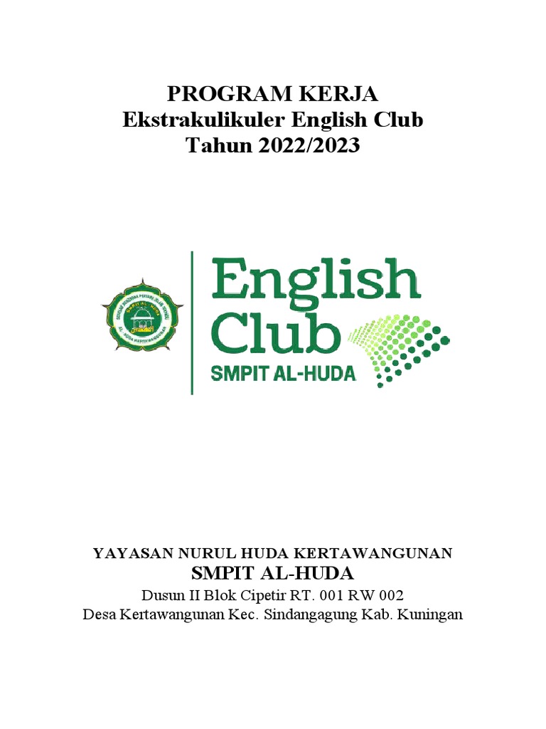 Program Kerja English Club Smpit Al-Huda | PDF