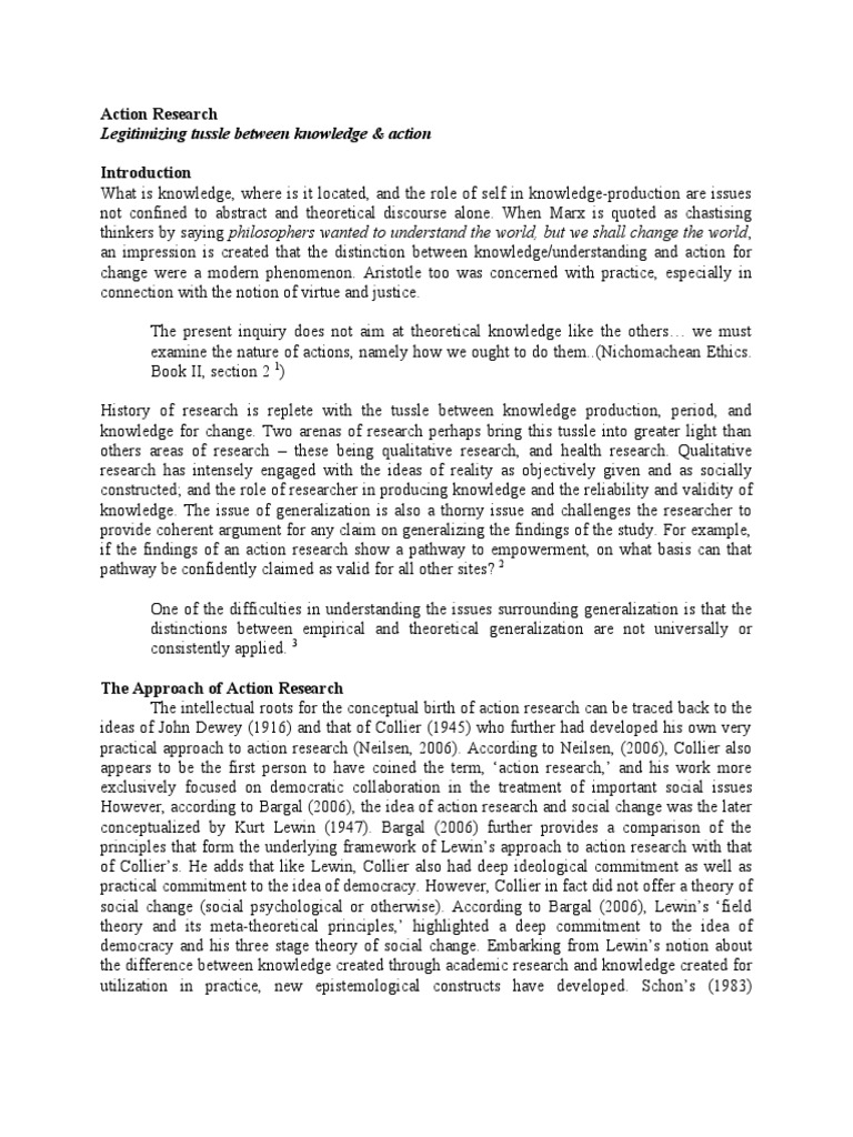 Knowledte & Action KSK | PDF | Action Research | Knowledge