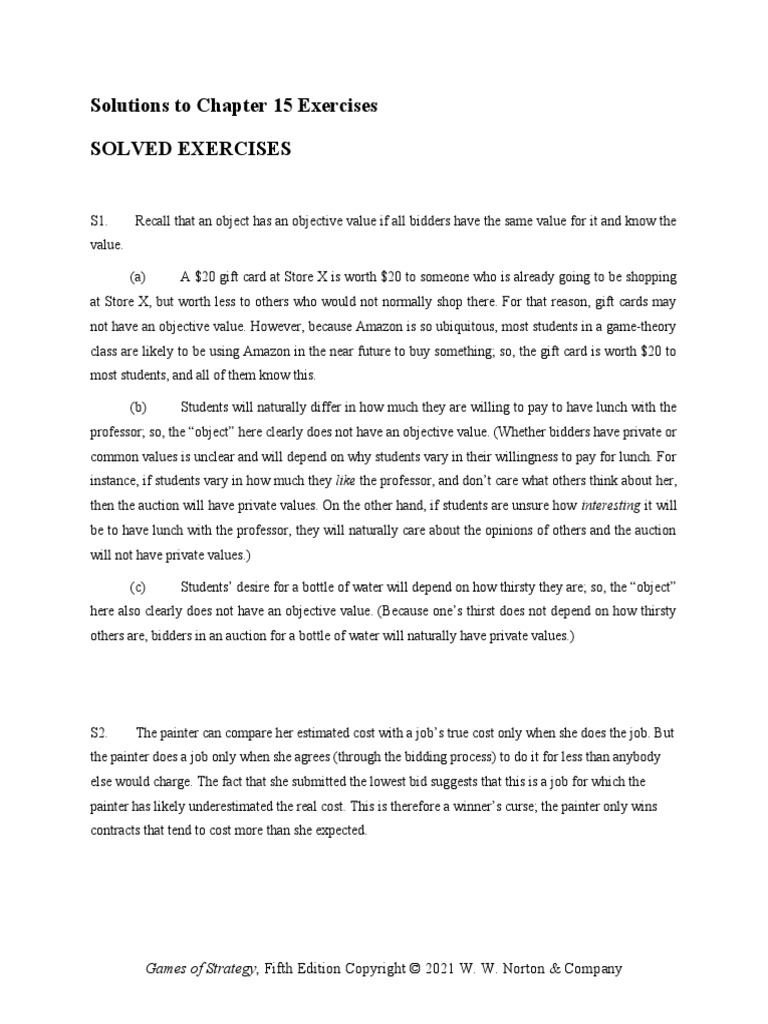 Solutions To Chapter 15 Exercises Solved Exercises | Descargar gratis PDF | Mathematical ...