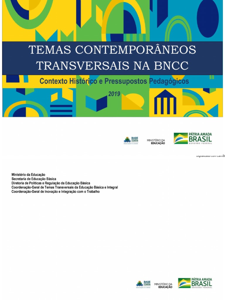 Temas Contemporâneos Transversais Na BNCC (2019) | PDF