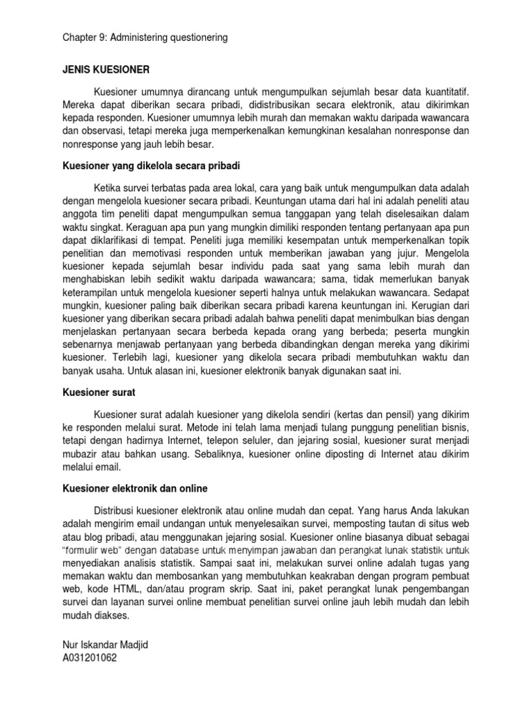 CH 9 RMK Nur Iskandar M. A031201062 | PDF | Ilmu Sosial | Sains & Matematika