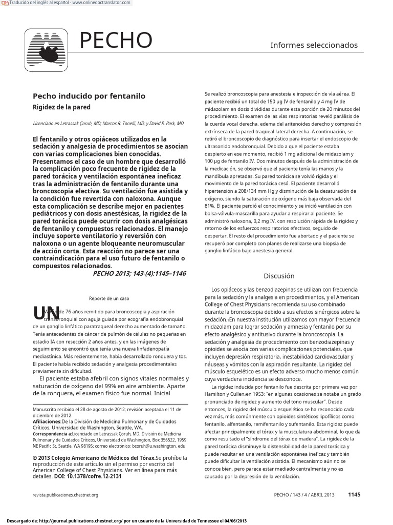 Torax Leñoso - En.es | PDF | Fentanilo | Naloxona