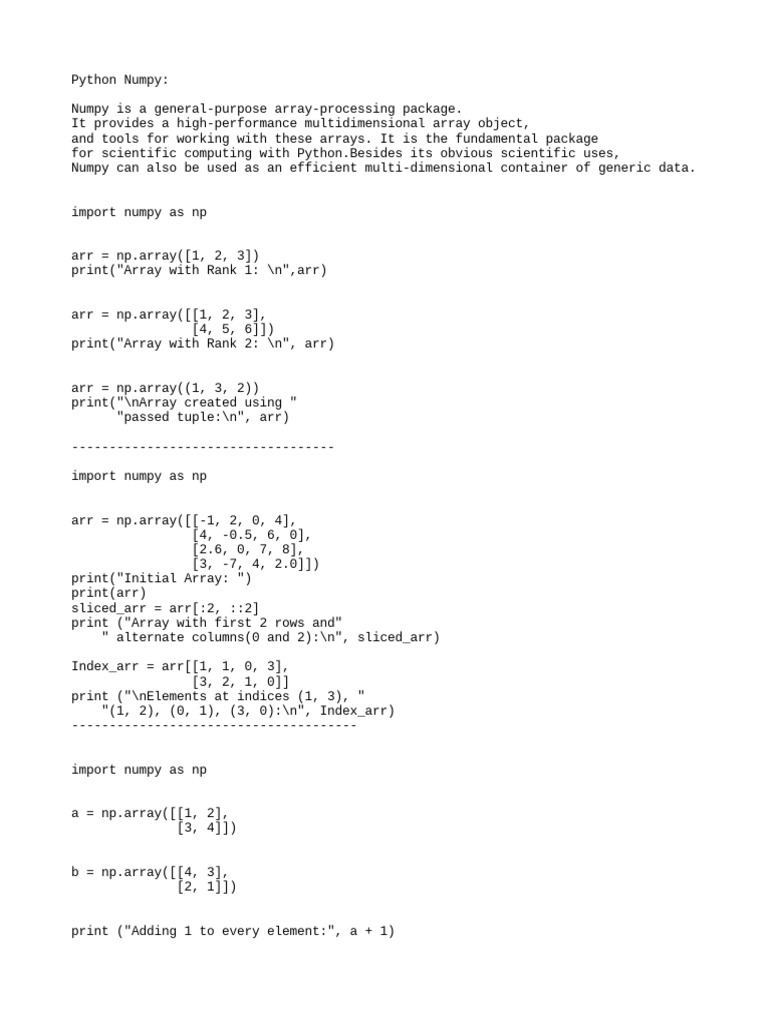 Numpy Pdf Parameter Computer Programming Computer Programming 4747