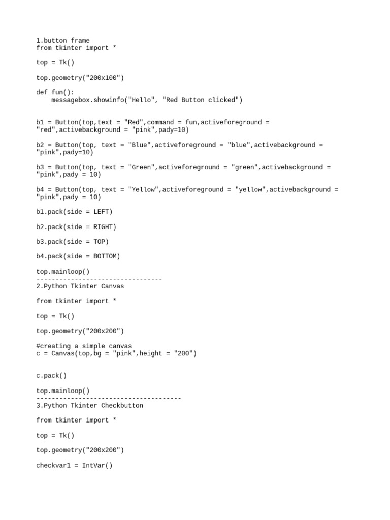 Tkinter | PDF | Software Engineering | Computing