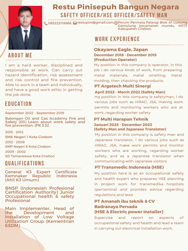 CV Restu Pinisepuh 2023 - 230314 - 012557 | PDF | Occupational Safety And Health | Hazards