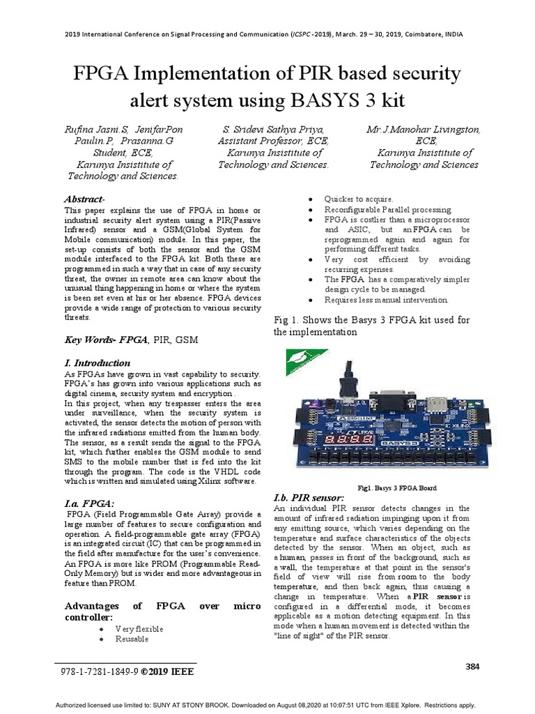 Rufina 2019 | PDF | Field Programmable Gate Array | Security Alarm