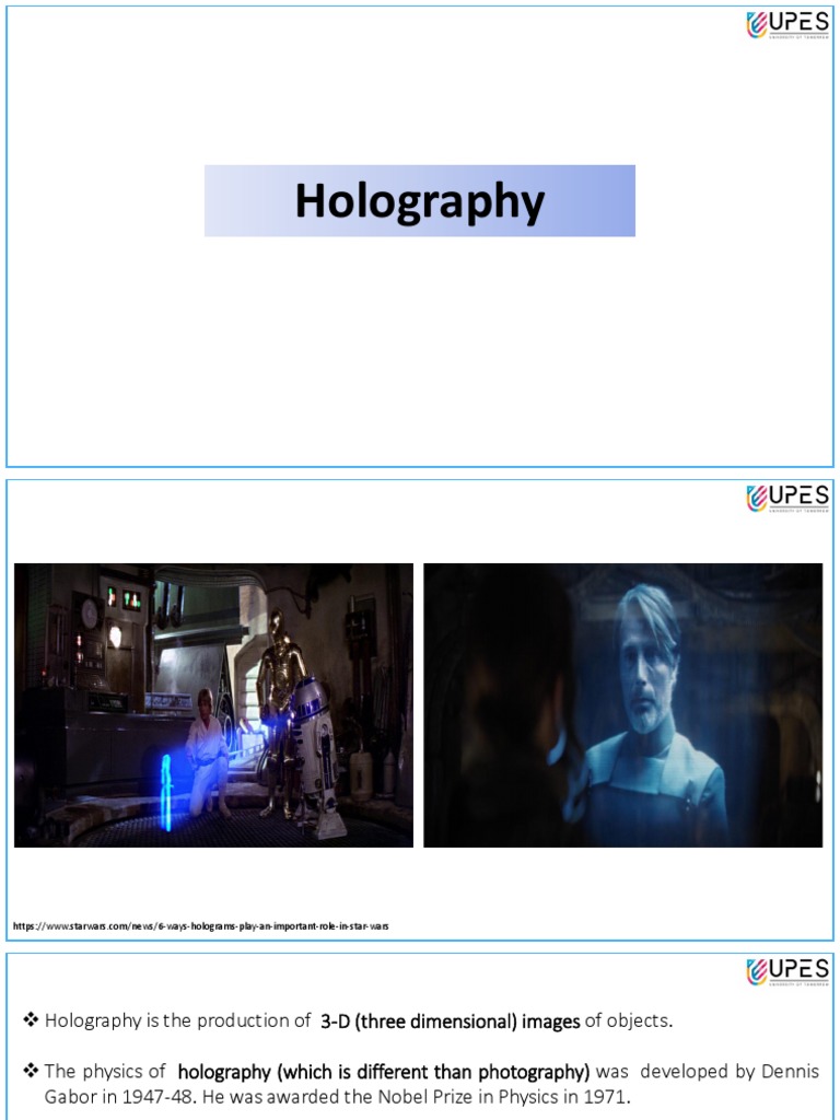 Holography (Unit 1) | PDF | Holography | Diffraction
