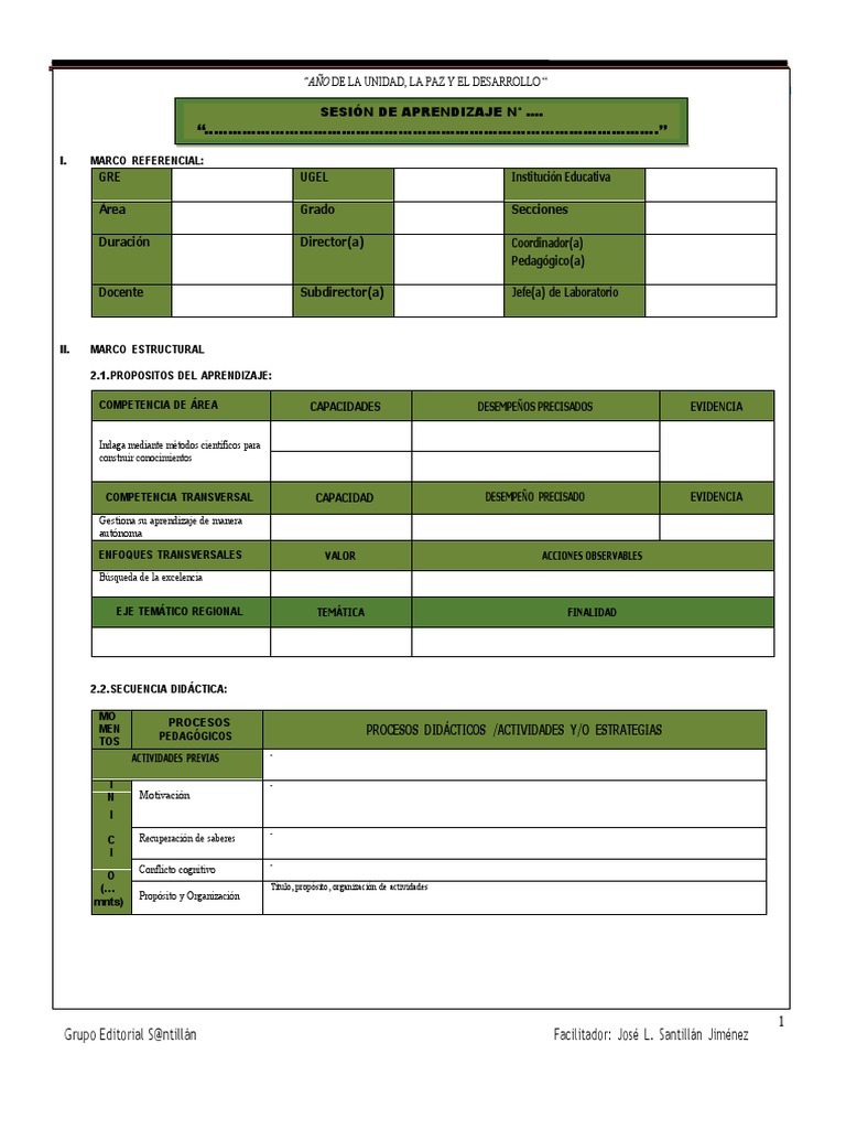 Plantilla - Sesion de Aprendizaje - Cyt - Ci - 2023 | PDF | Evaluación | Aprendizaje