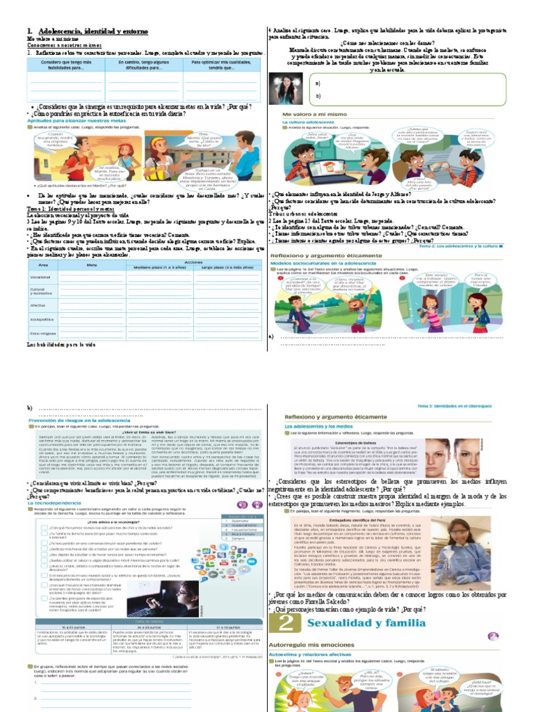FICHA DPCC 4° | PDF | Adolescencia | Autoeficacia
