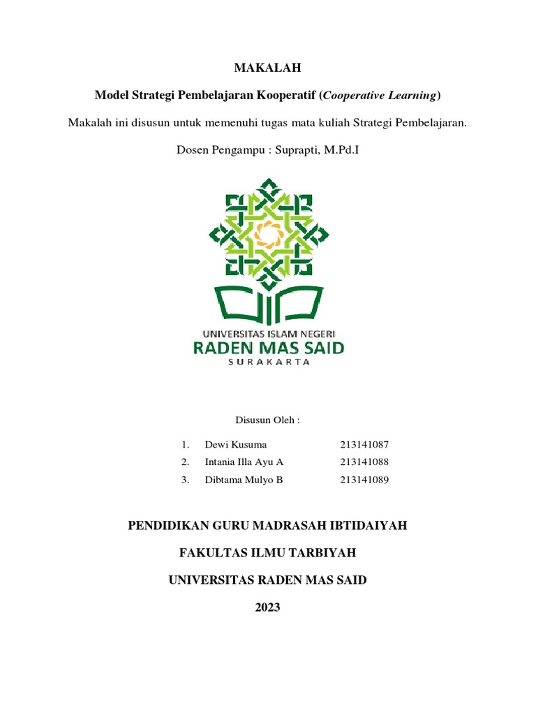 Strategi Pembelajaran Kooperatif | PDF | Karier & Perkembangan