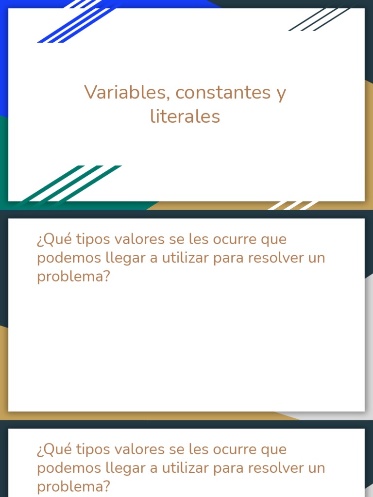 Variables, Constantes y Literales | PDF