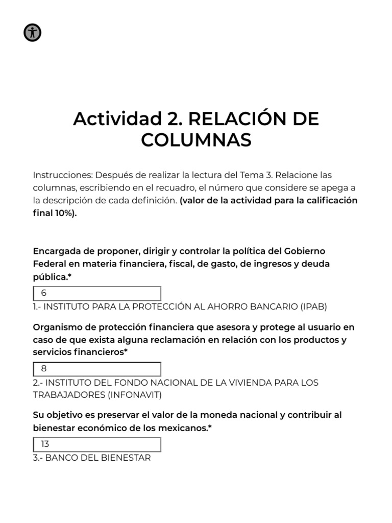 Actividad 2 Relación De Columnas Descargar Gratis Pdf Economias