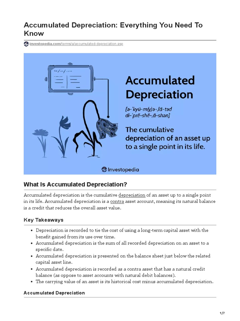 Accumulated Depreciation: Everything You Need To Know | PDF | Depreciation | Debits And Credits