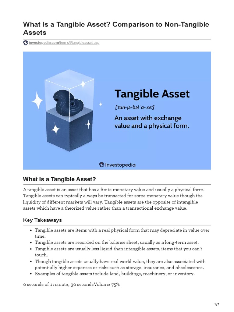 What Is A Tangible Asset Comparison To Non-Tangible Assets | PDF ...