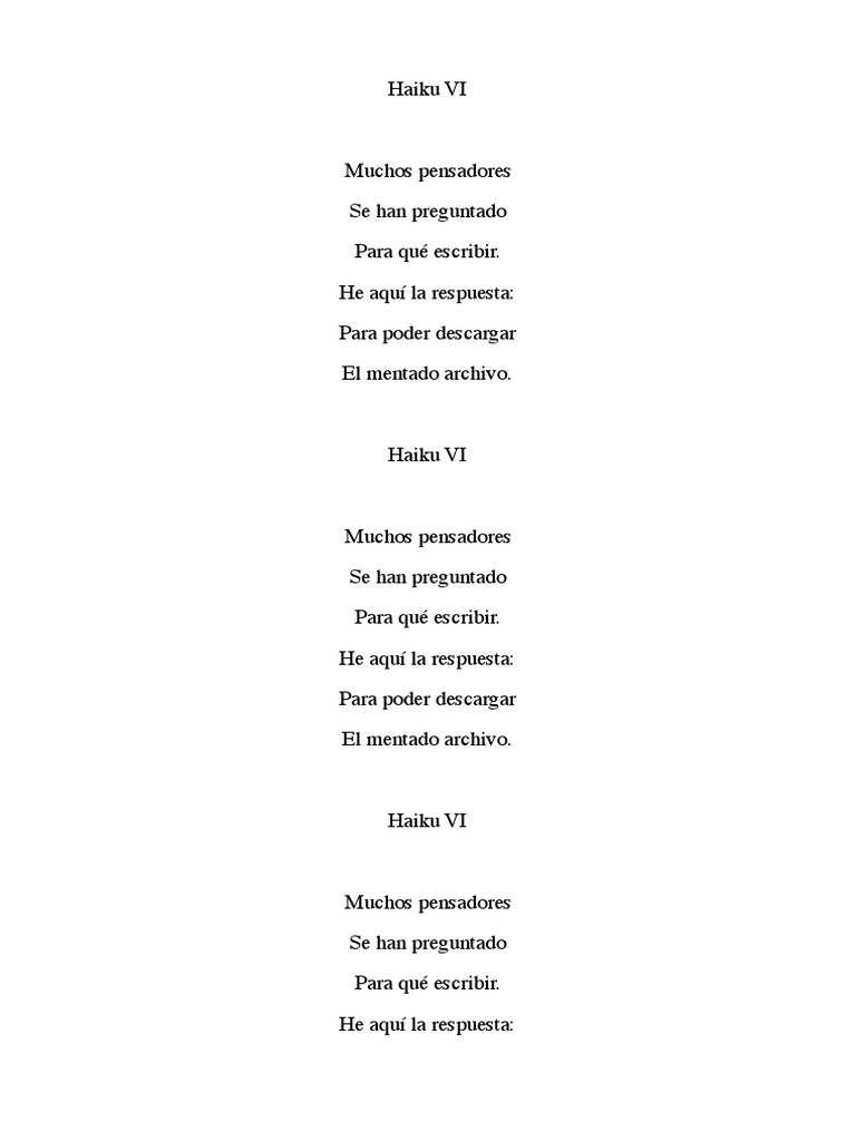 Haiku VI | PDF