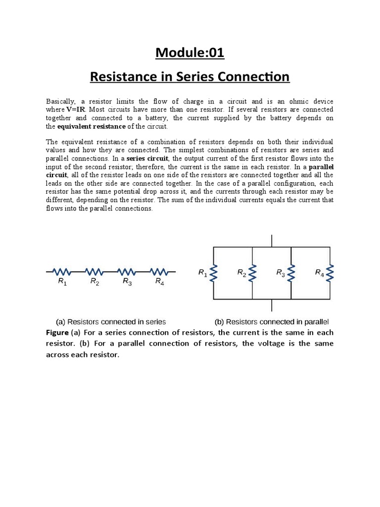 Unit01 Resistor In Series And Parallel Download Free Pdf Series And Parallel Circuits