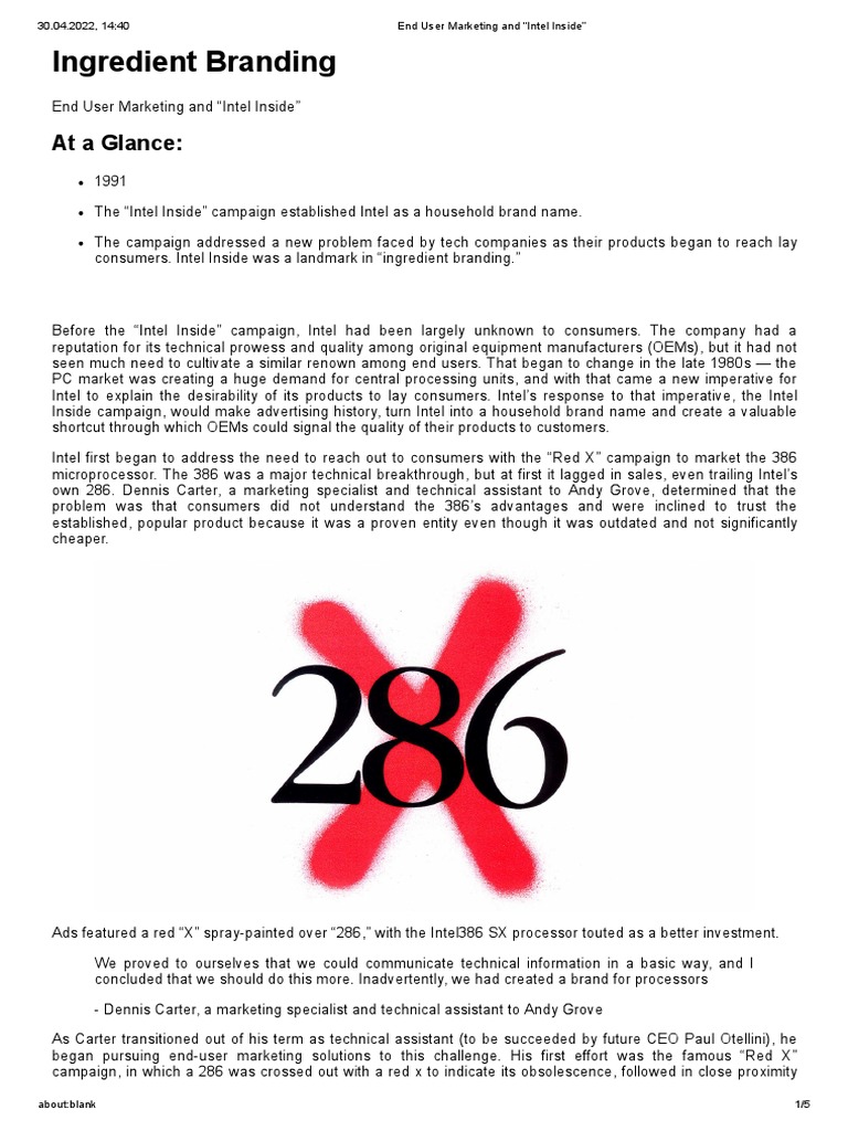 Intel Inside | PDF | Intel | Brand