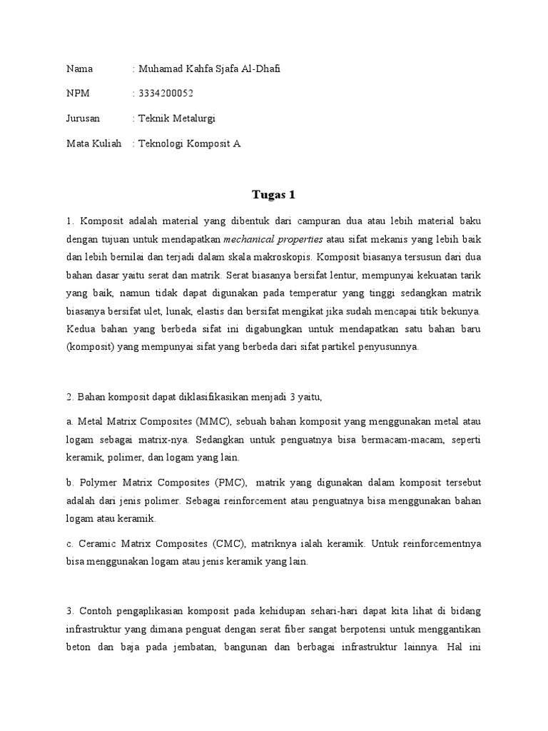 TUGAS 1 Komposit | PDF
