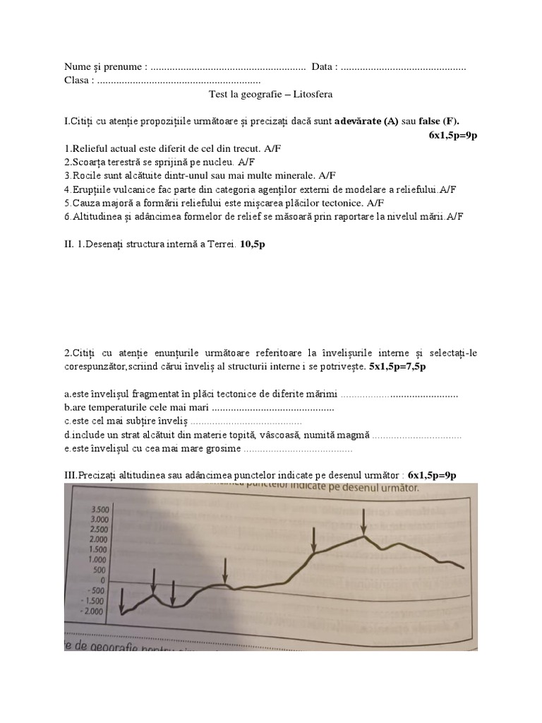 Test Clasa 5 | PDF