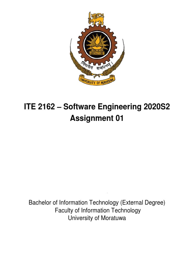 ITE 2162 - Software Engineering 2020S2 Assignment 01 | PDF | Agile Software Development | Usability