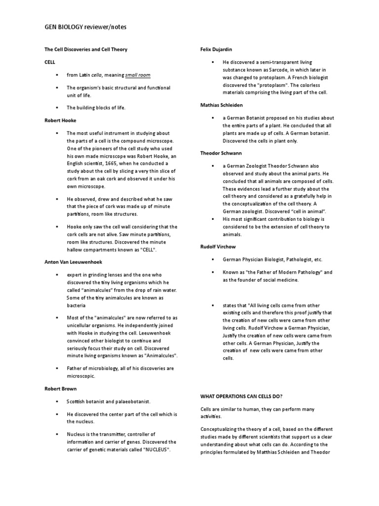 Gen Bio Notes | PDF | Mitosis | Cell (Biology)