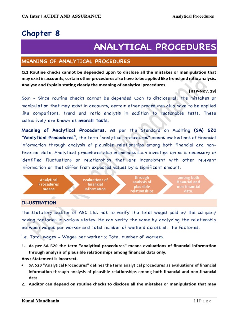 Understanding Analytical Procedures in Auditing | PDF | Audit ...